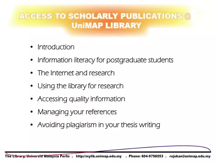 PPT - Introduction Information literacy for postgraduate students The ...