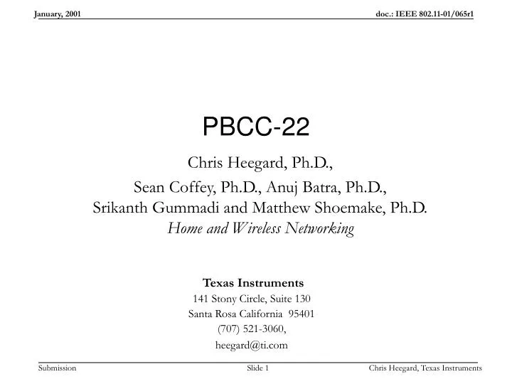 PPT - PBCC-22 PowerPoint Presentation, free download - ID:4564472