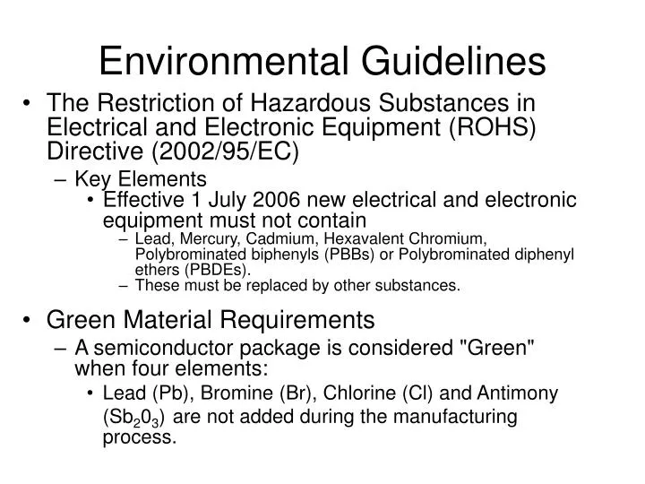 PPT - Environmental Guidelines PowerPoint Presentation, free download ...