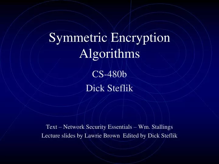 Ppt Symmetric Encryption Algorithms Powerpoint Presentation Free 6311