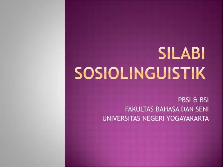 PPT - SILABI SOSIOLINGUISTIK PowerPoint Presentation, free download ...