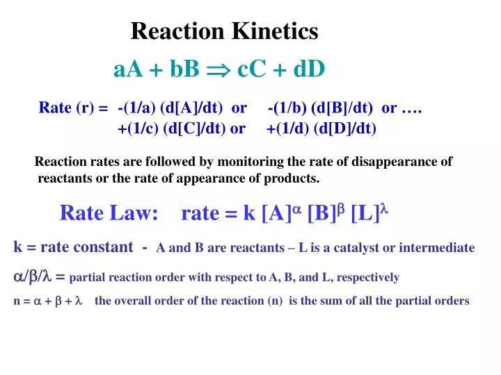 PPT - Reaction Kinetics PowerPoint Presentation, free download - ID:4567208