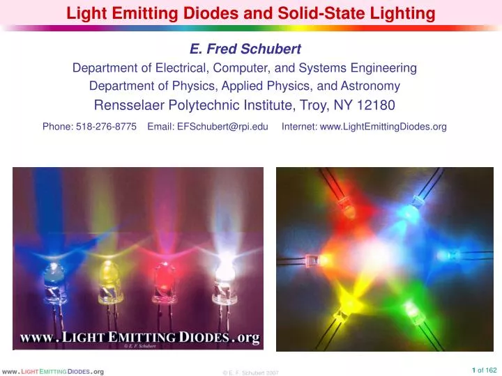 PPT - Light Emitting Diodes and Solid-State Lighting PowerPoint ...