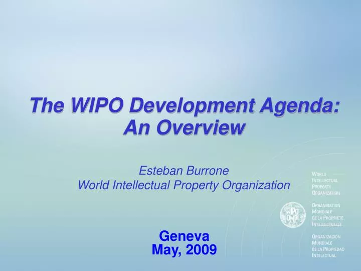 PPT - The WIPO Development Agenda: An Overview PowerPoint Presentation ...
