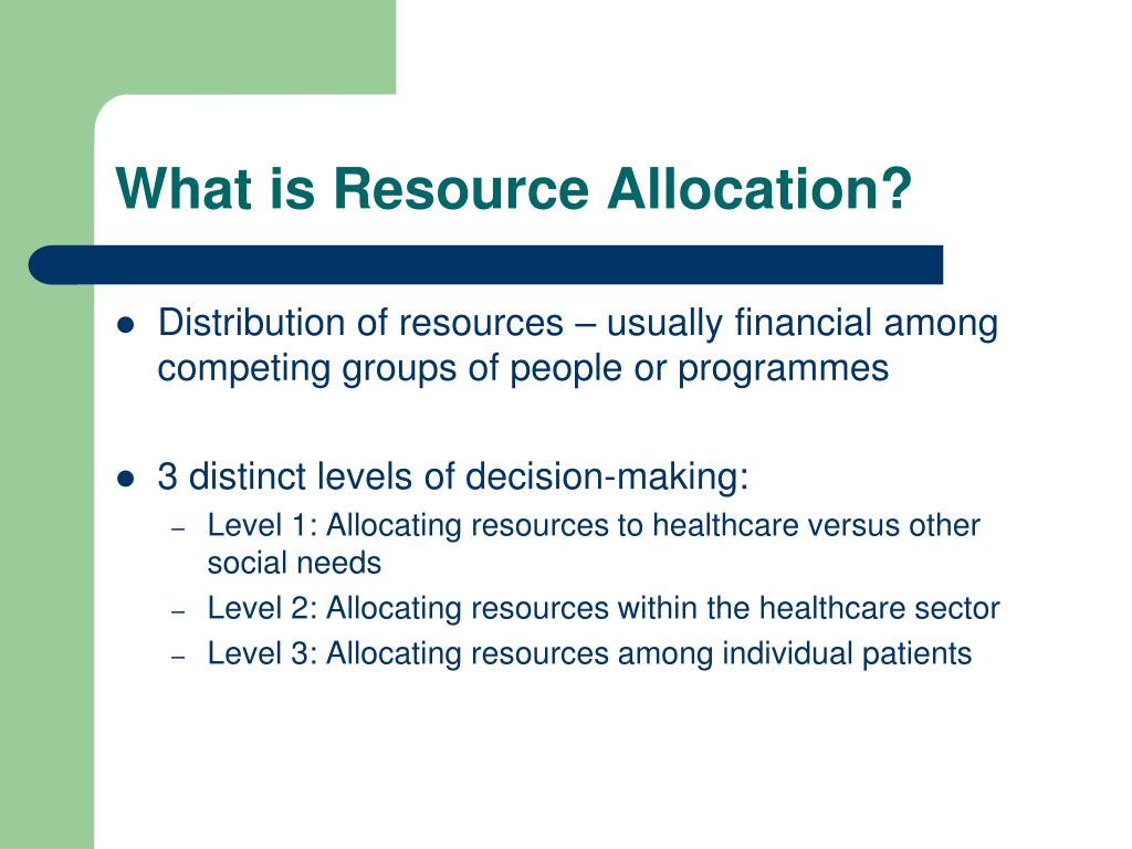 PPT Resource Allocation In Health Care PowerPoint Presentation Free