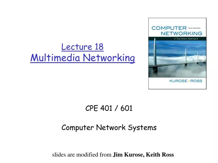 PPT - Lecture 18 Multimedia Networking PowerPoint Presentation, free download - ID:4570258