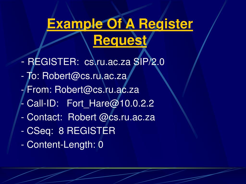 PPT - Developing A Sip User Agent Using The Jain Sip Stack. Robert.V Masango PowerPoint ...