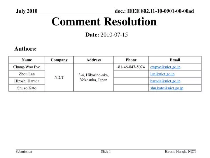 PPT - Comment Resolution PowerPoint Presentation, free download - ID ...