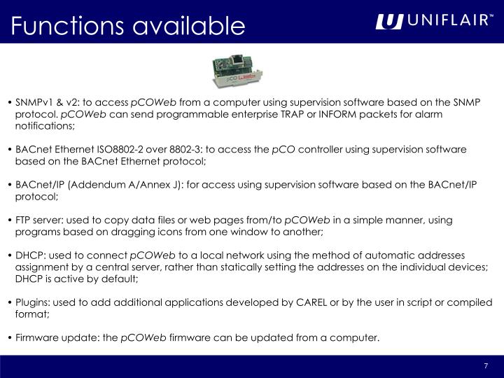 PPT - Uniflair pCOWeb Ethernet interface card PowerPoint Presentation ...