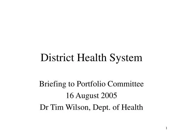PPT - District Health System PowerPoint Presentation, free download ...