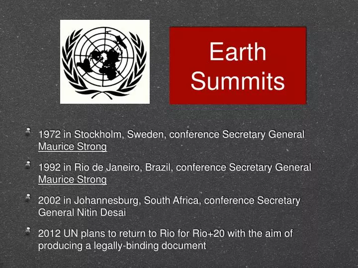 PPT - Earth Summits PowerPoint Presentation, free download - ID:4571775