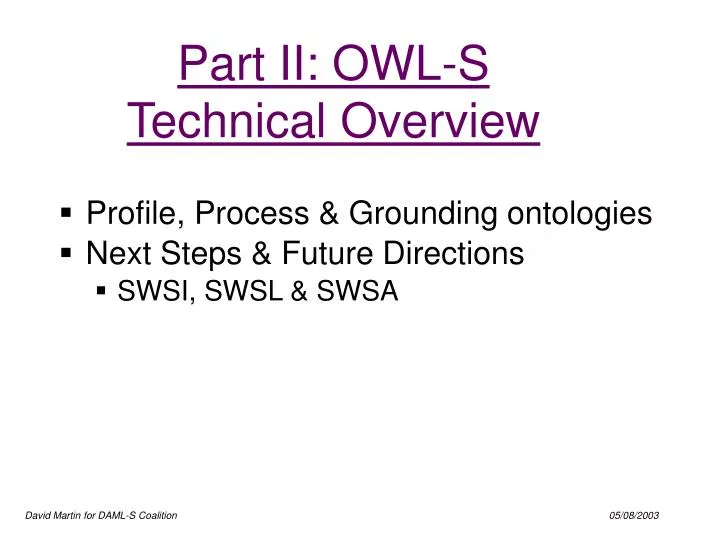 PPT - Part II: OWL-S Technical Overview PowerPoint Presentation, free ...