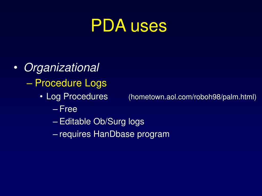PPT - Value of PDAs in Clinical Practice and Education My Internal ...