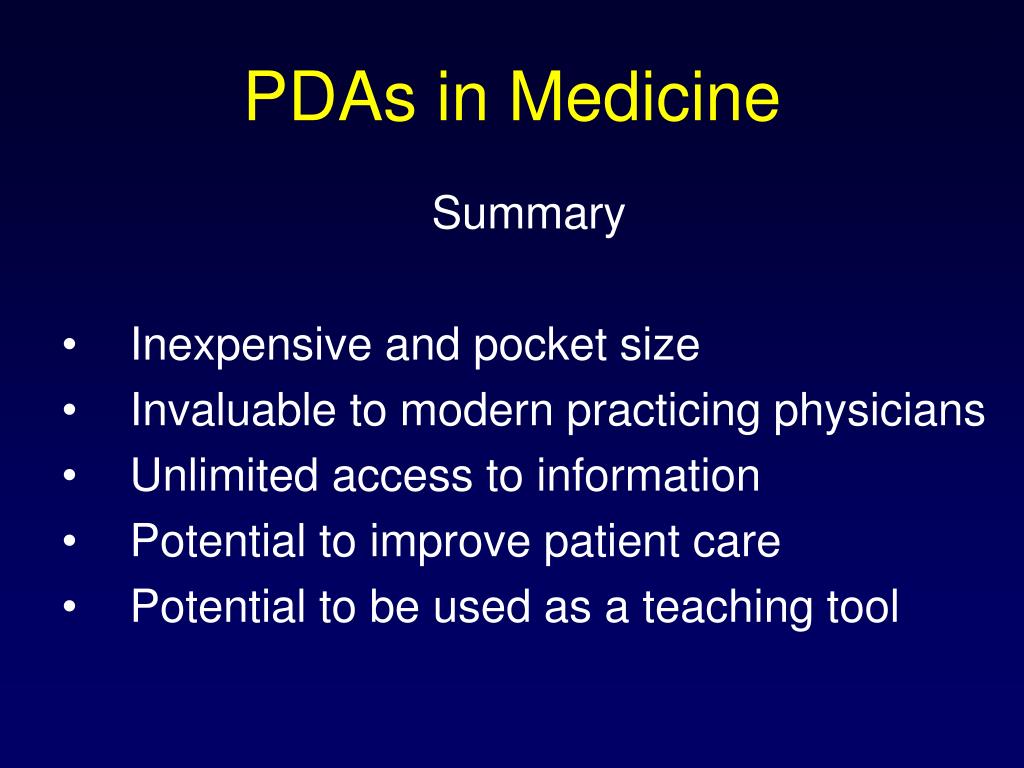 PPT - Value of PDAs in Clinical Practice and Education My Internal ...