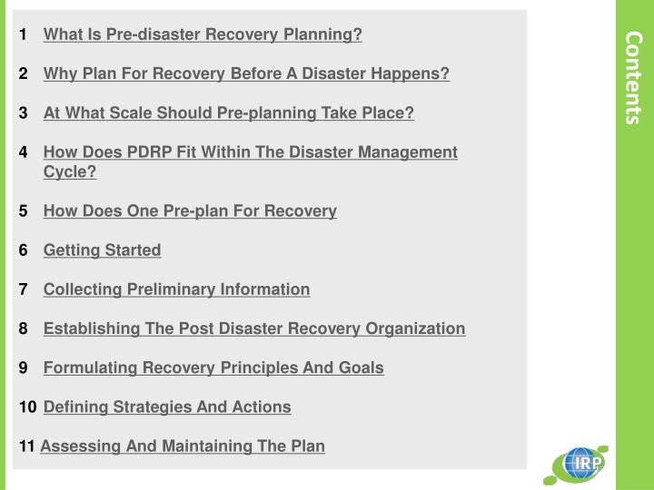 PPT - Pre Disaster Recovery Planning PowerPoint Presentation - ID:4575844