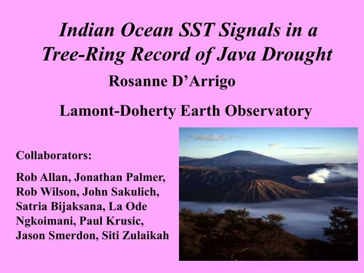 PPT - Indian Ocean SST Signals in a Tree-Ring Record of Java Drought PowerPoint Presentation ...
