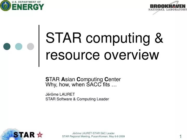 PPT - STAR computing & resource overview PowerPoint Presentation, free ...
