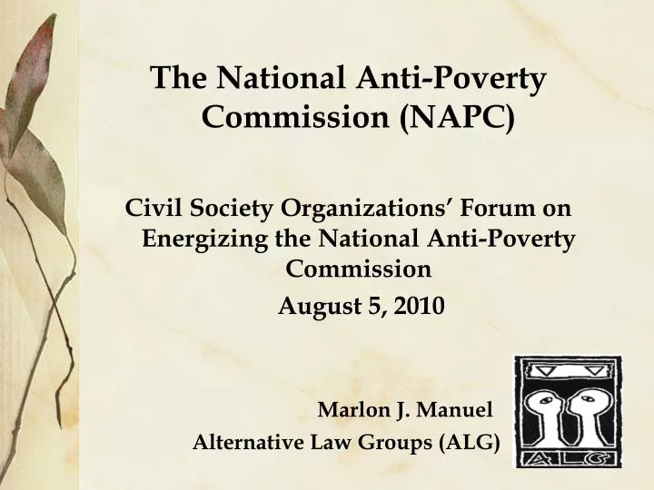 PPT - The National Anti-Poverty Commission (NAPC) PowerPoint ...