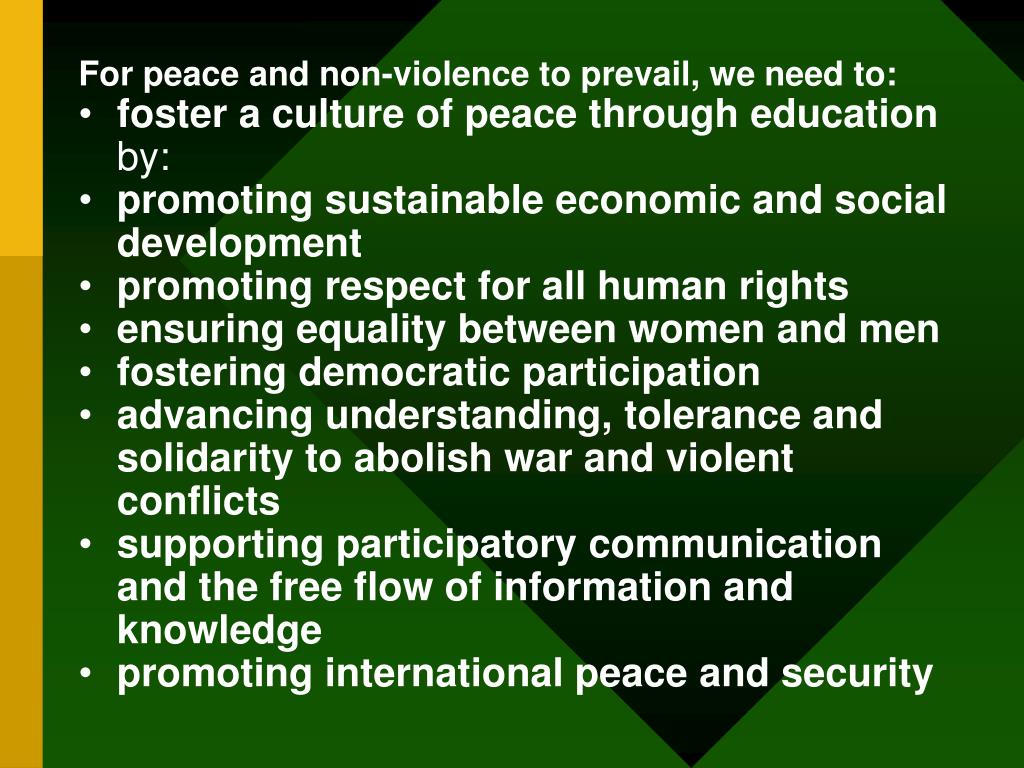 PPT - UNESCO and Education for a Culture of Peace: a transdisciplinary ...