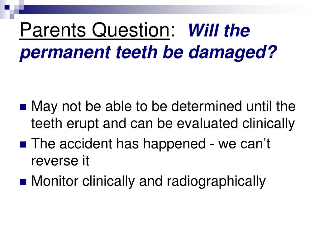PPT - Follow up in 4 weeks: Advise parents of possible injury / damage ...