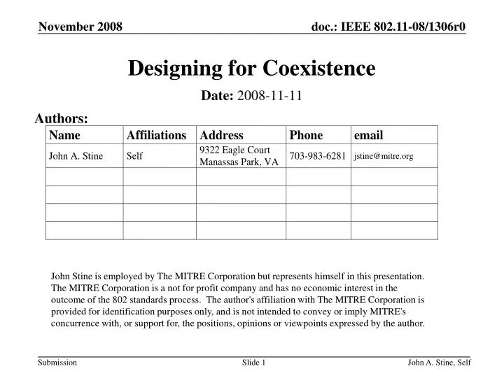 PPT - Designing for Coexistence PowerPoint Presentation, free download ...