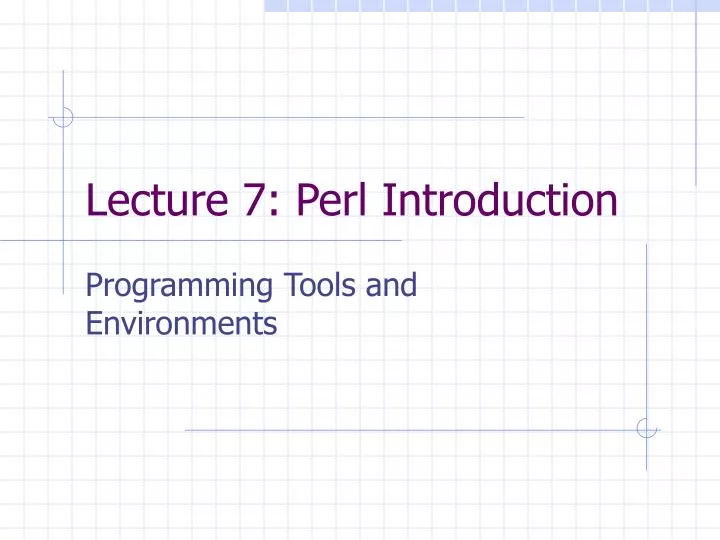 Ppt Lecture 7 Perl Introduction Powerpoint Presentation Free 8030