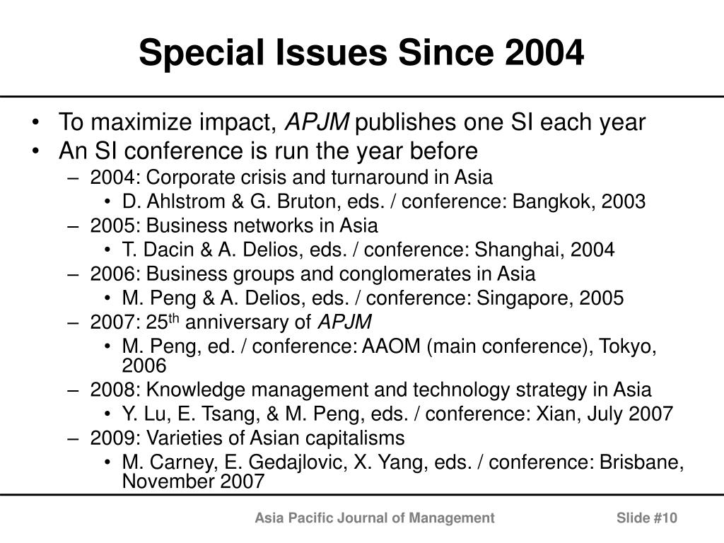 PPT - ASIA PACIFIC JOURNAL OF MANAGEMENT Official Journal of the Asia ...