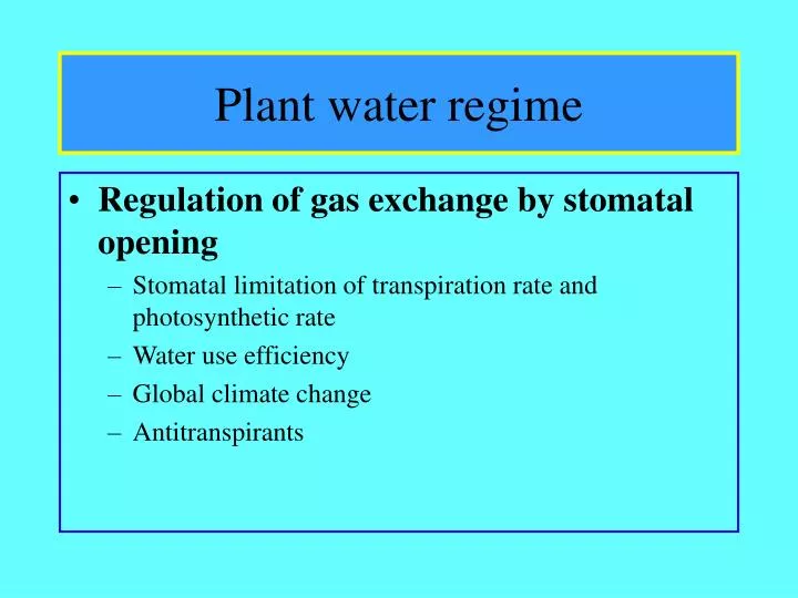 PPT - Plant water regime PowerPoint Presentation, free download - ID ...