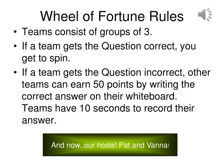 PPT - Wheel of Fortune Rules PowerPoint Presentation, free download ... PPT - Wheel of Fortune Rules PowerPoint Presentation, free download ...