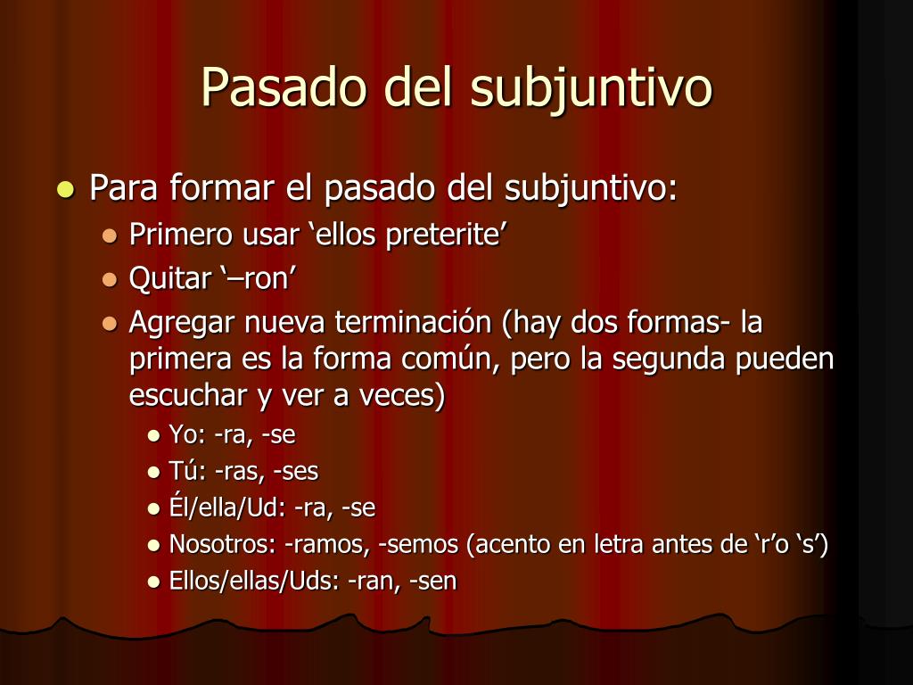 PPT - El pasado del subjuntivo y sino/pero PowerPoint Presentation ...