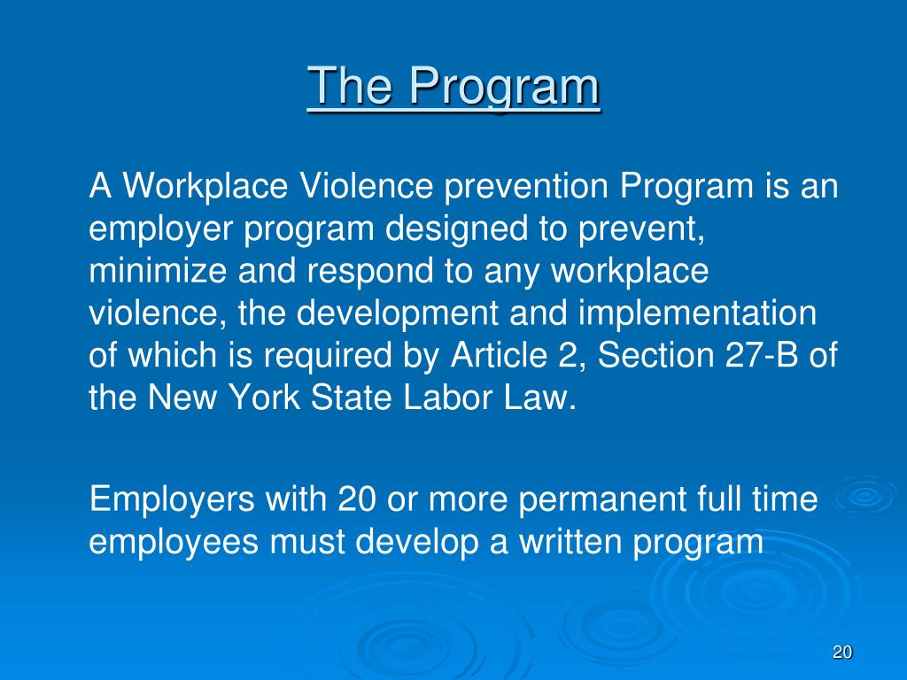 PPT - NEW YORK STATE PUBLIC EMPLOYER WORKPLACE VIOLENCE PREVENTION ...