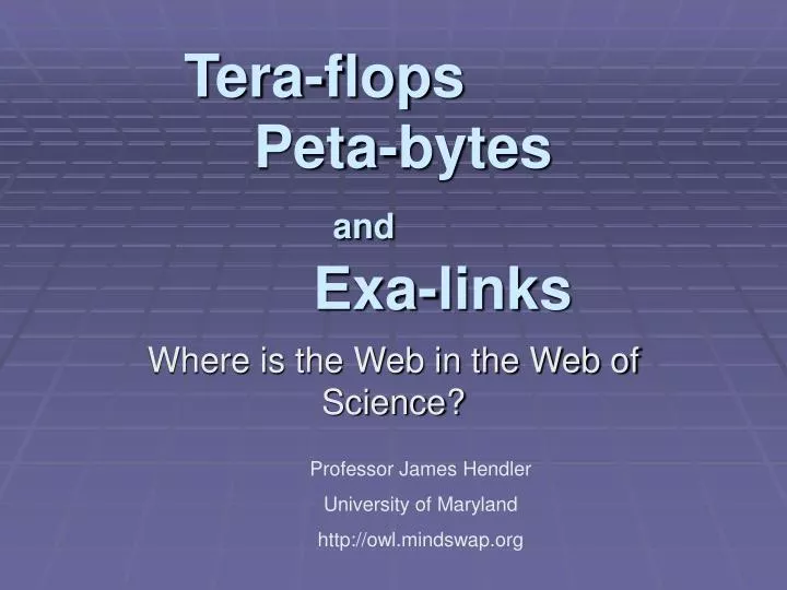PPT - Tera-flops Peta-bytes and Exa-links PowerPoint Presentation - ID ...