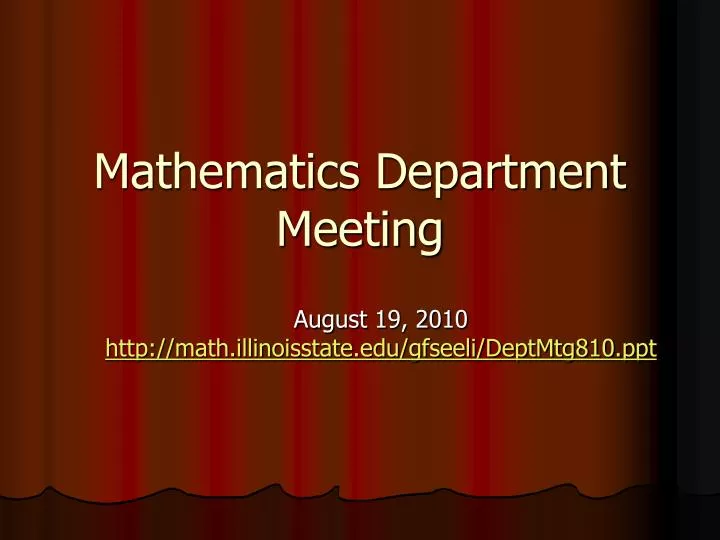 PPT - Mathematics Department Meeting PowerPoint Presentation, free ...