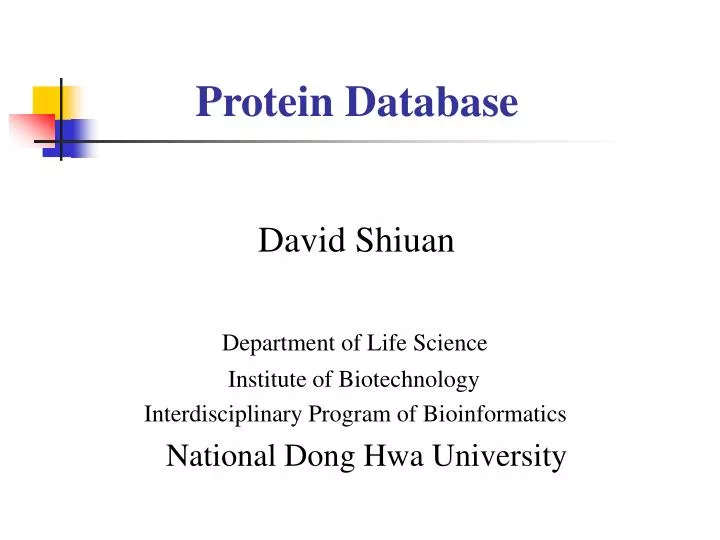 PPT - Protein Database PowerPoint Presentation, free download - ID:4583360