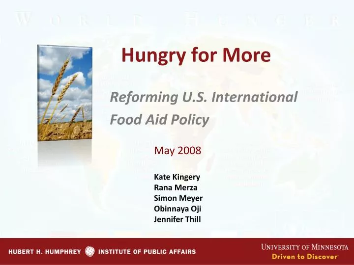 PPT - Hungry for More PowerPoint Presentation, free download - ID:4583421