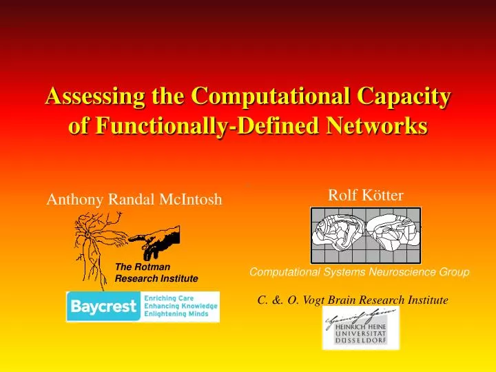 PPT - Assessing the Computational Capacity of Functionally-Defined ...