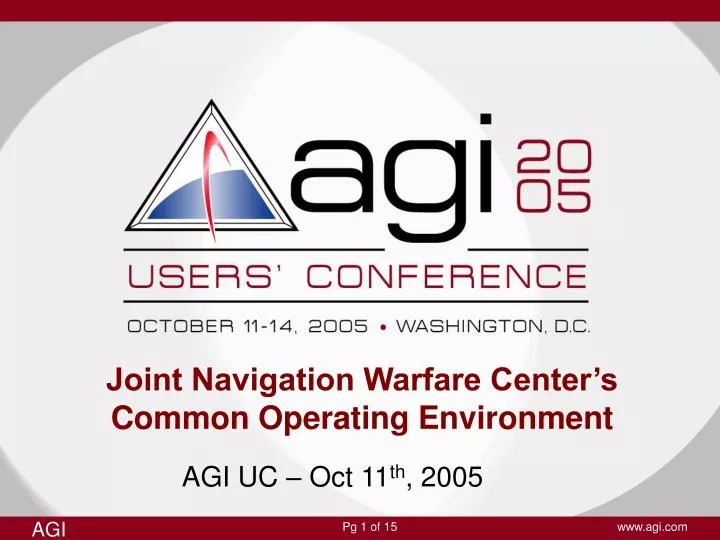 PPT - Joint Navigation Warfare Center’s Common Operating Environment ...