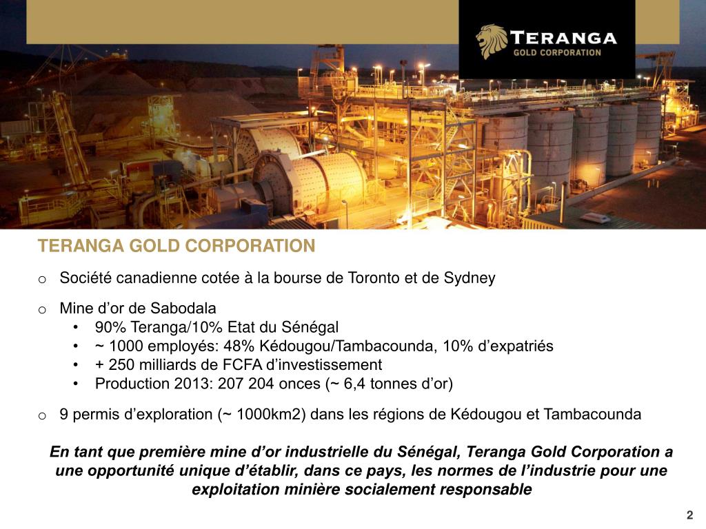 PPT - La Stratégie de Développement de Teranga Gold Avril 2014 ...