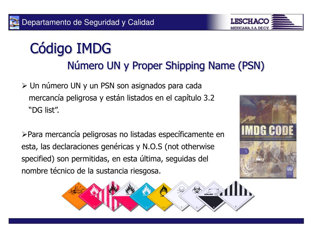 PPT - El transporte marítio de mercancía peligrosa es regulado ...