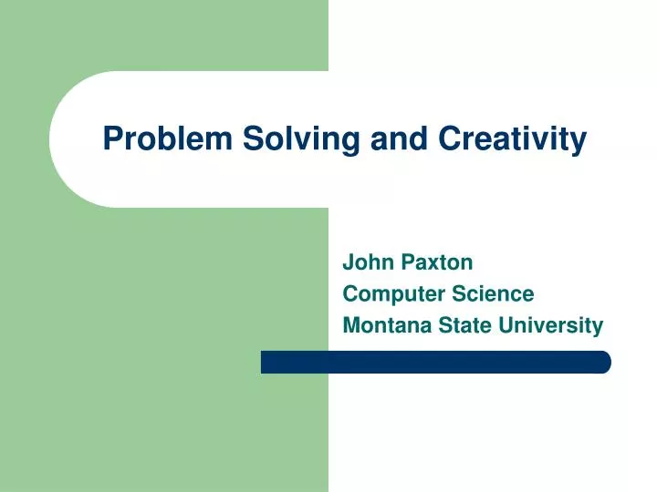 PPT - Problem Solving and Creativity PowerPoint Presentation, free ...