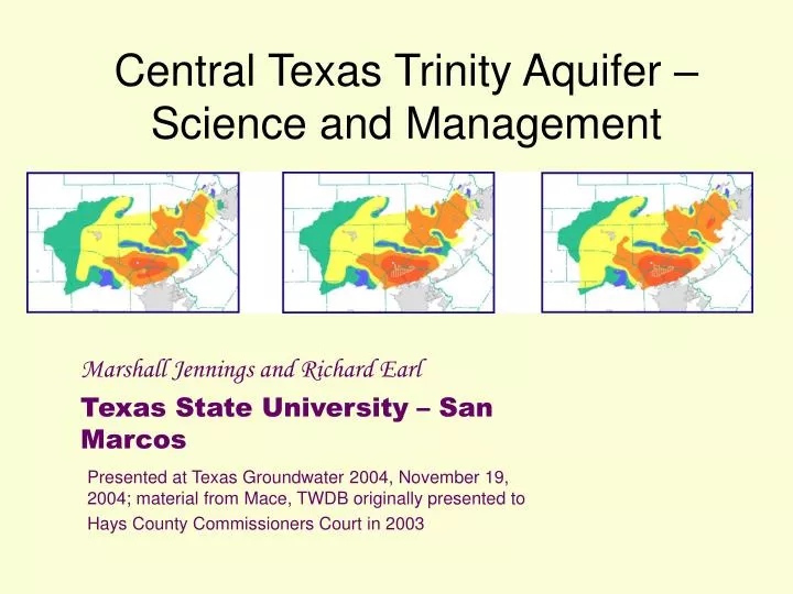 PPT - Central Texas Trinity Aquifer –Science and Management PowerPoint ...