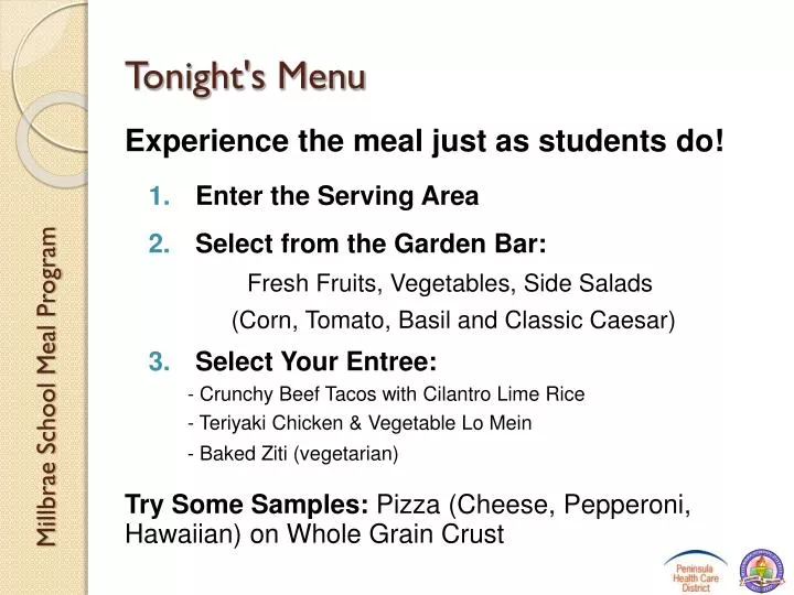 PPT - Tonight's Menu PowerPoint Presentation, free download - ID:4587391