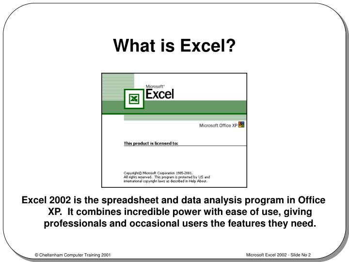 PPT - Microsoft Excel 2002 PowerPoint Presentation - ID:4587630
