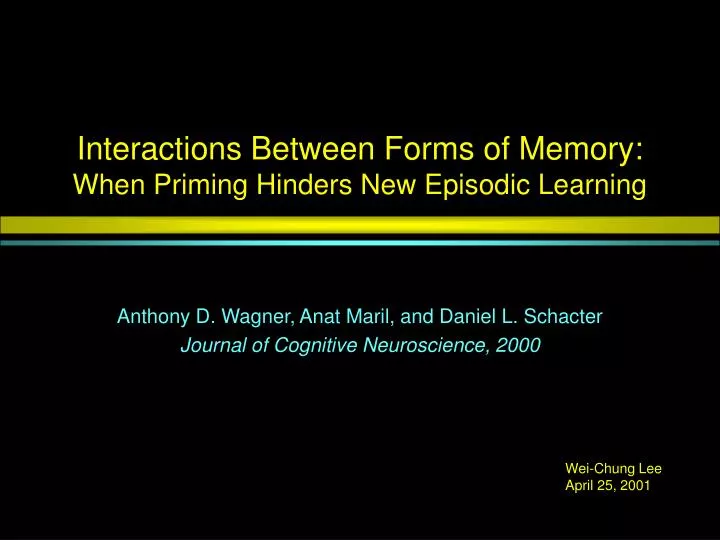 PPT - Interactions Between Forms of Memory: When Priming Hinders New ...