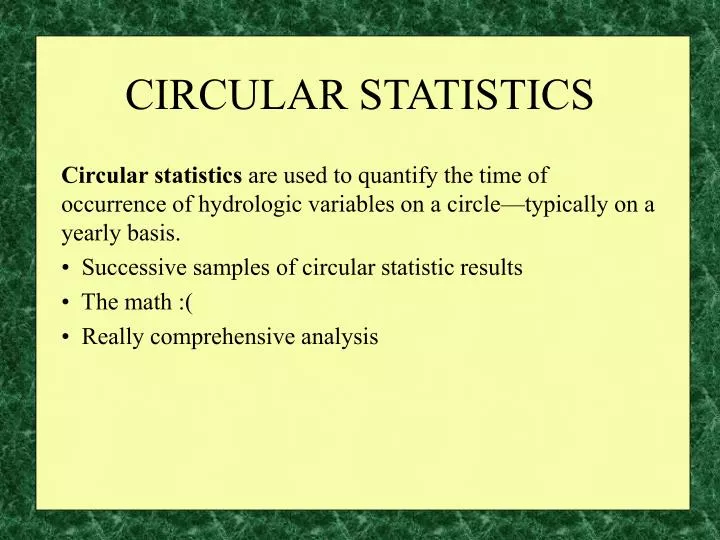 Ppt Circular Statistics Powerpoint Presentation Free Download Id