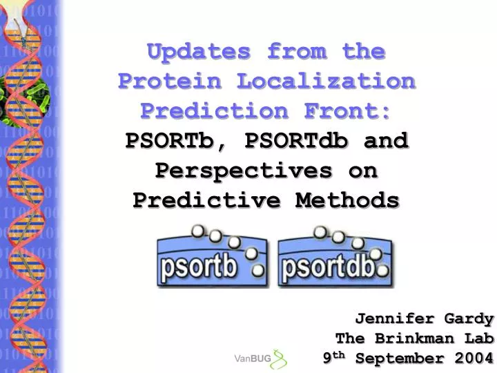 PPT - Jennifer Gardy The Brinkman Lab 9 th September 2004 PowerPoint ...