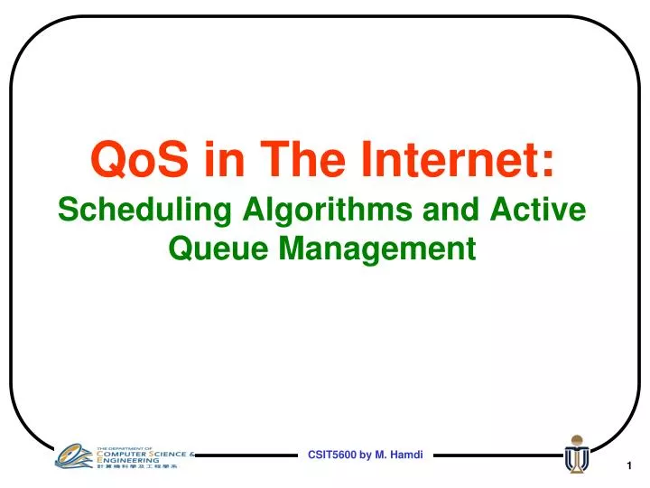 Ppt Qos In The Internet Scheduling Algorithms And Active Queue