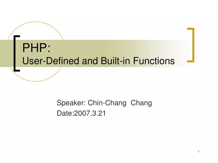Ppt Php User Defined And Built In Functions Powerpoint Presentation Id 4589992