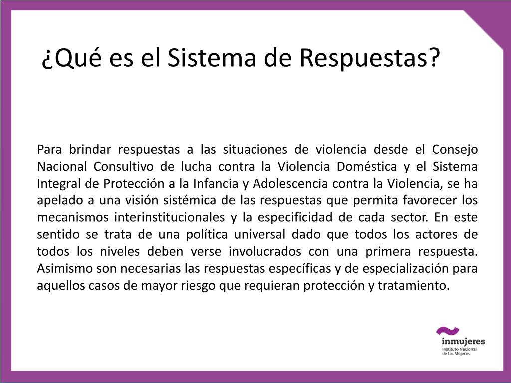 PPT - Sistema de Respuestas para el abordaje de situaciones de ...