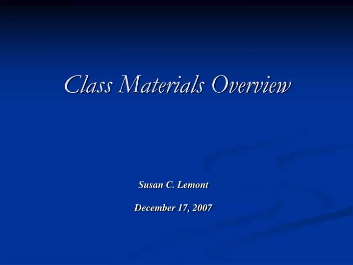 PPT - Class Materials Overview PowerPoint Presentation, free download ...
